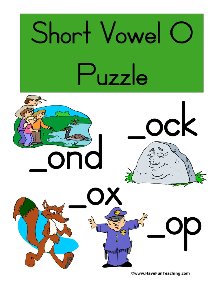 Short Vowel O Puzzle by Teach Simple