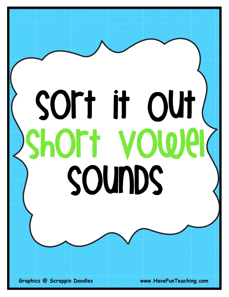 Short Vowel Sounds Activity by Teach Simple