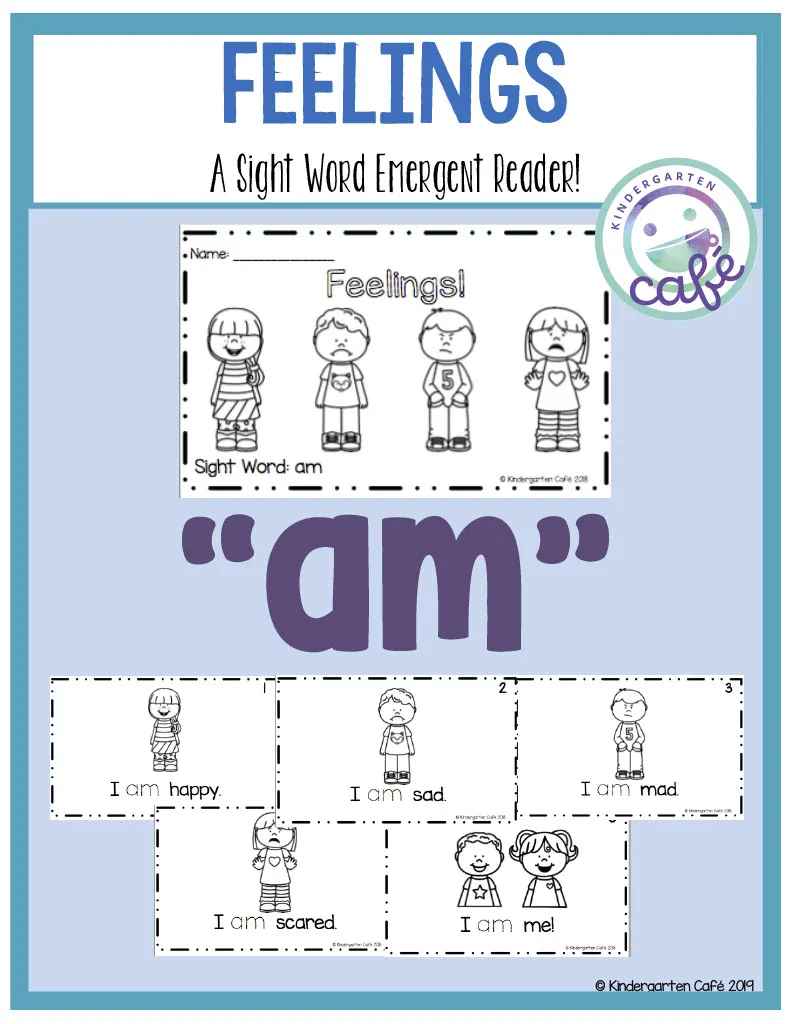 Sight Word Emergent Reader: Feelings Printable Booklet | "am" sight ...