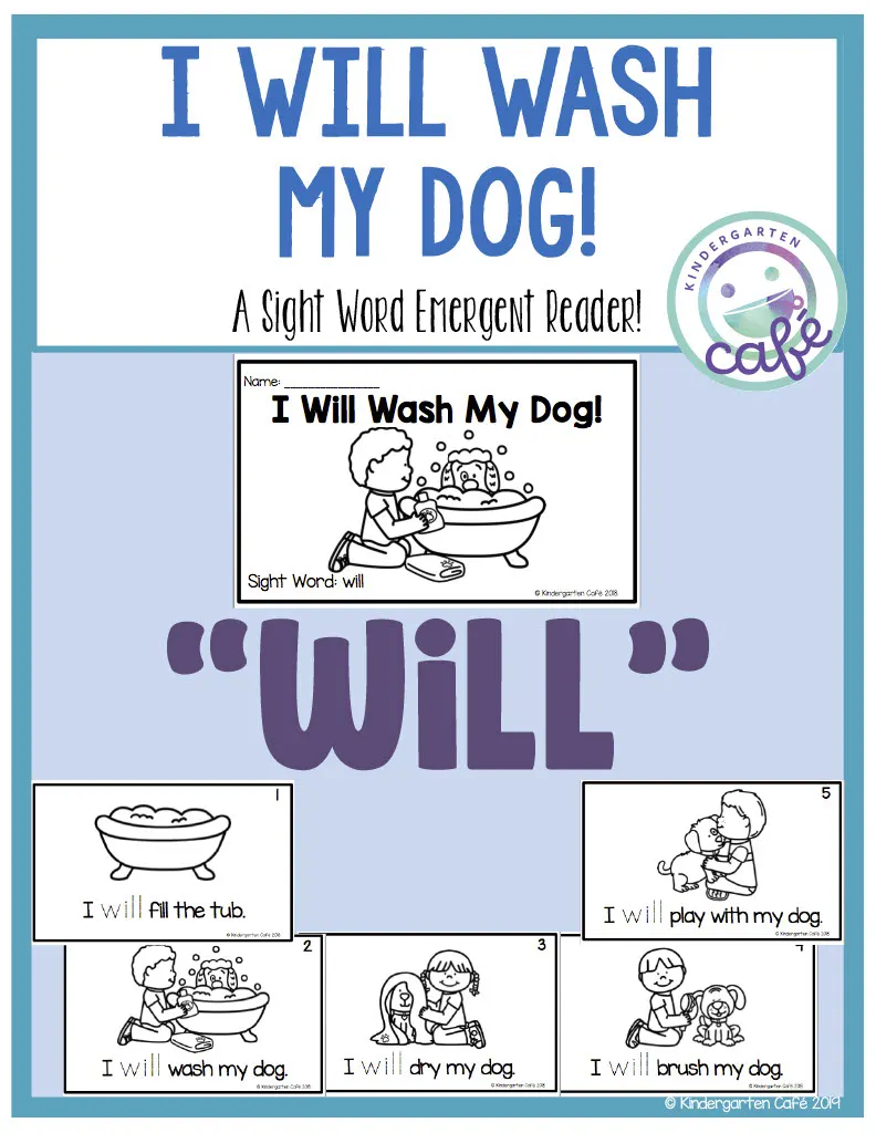 Sight Word Emergent Reader: I Will Wash My Dog! Printable Booklet ...