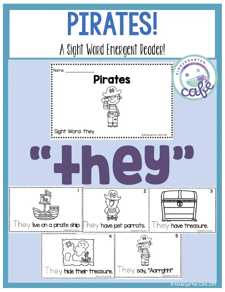 Sight Word Emergent Reader: Pirates Printable Booklet | "they" sight ...