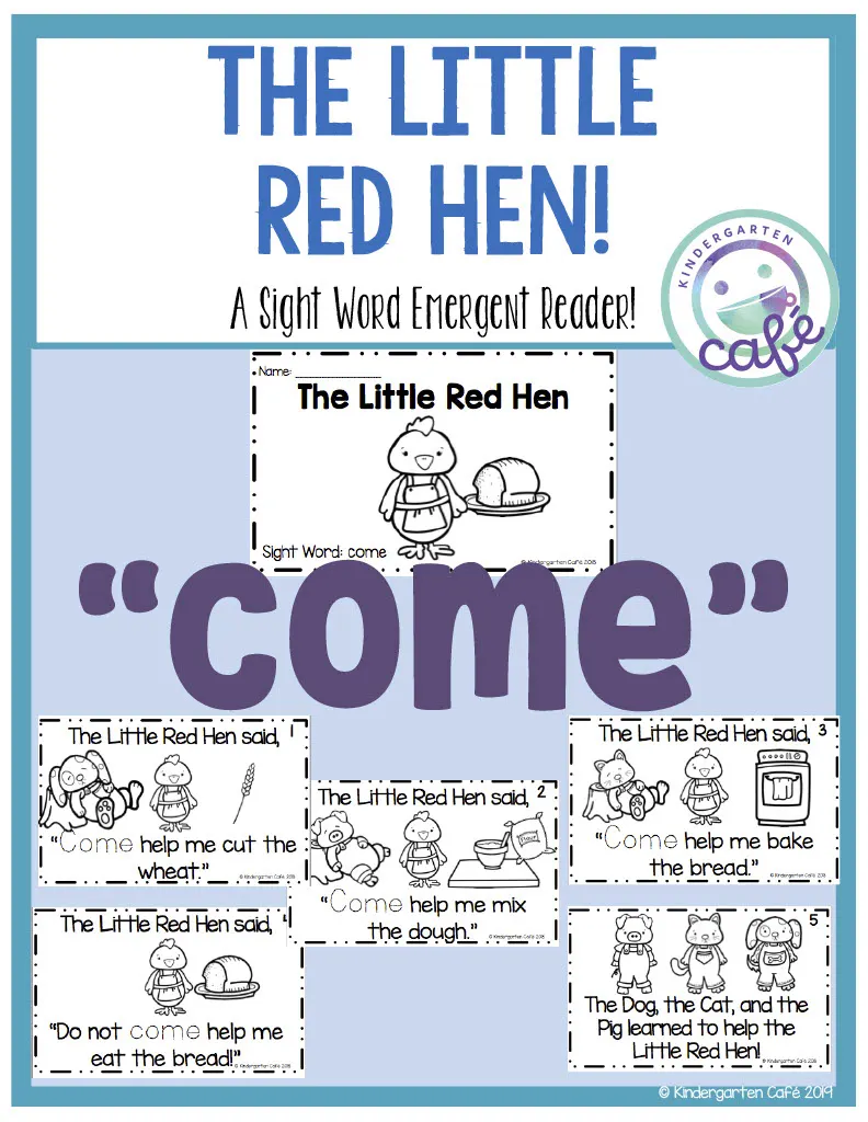 Sight Word Emergent Reader: The Little Red Hen Printable Booklet ...