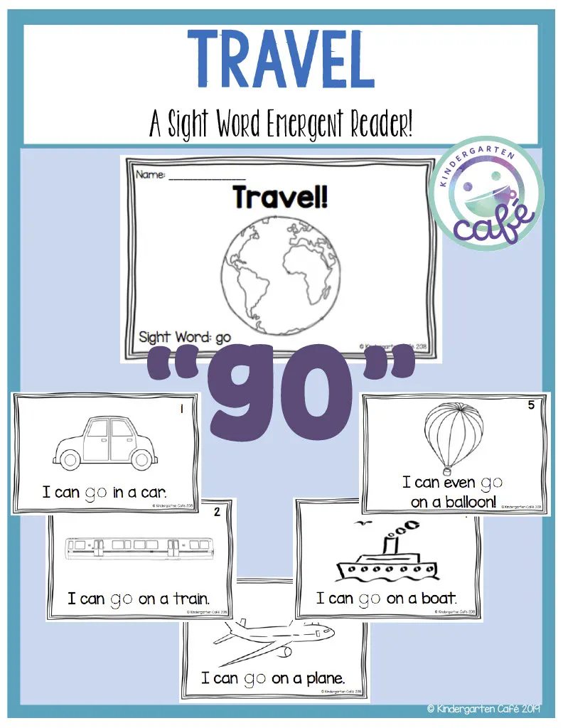 Sight Word Emergent Reader: Travel Printable Booklet | "go" sight word ...