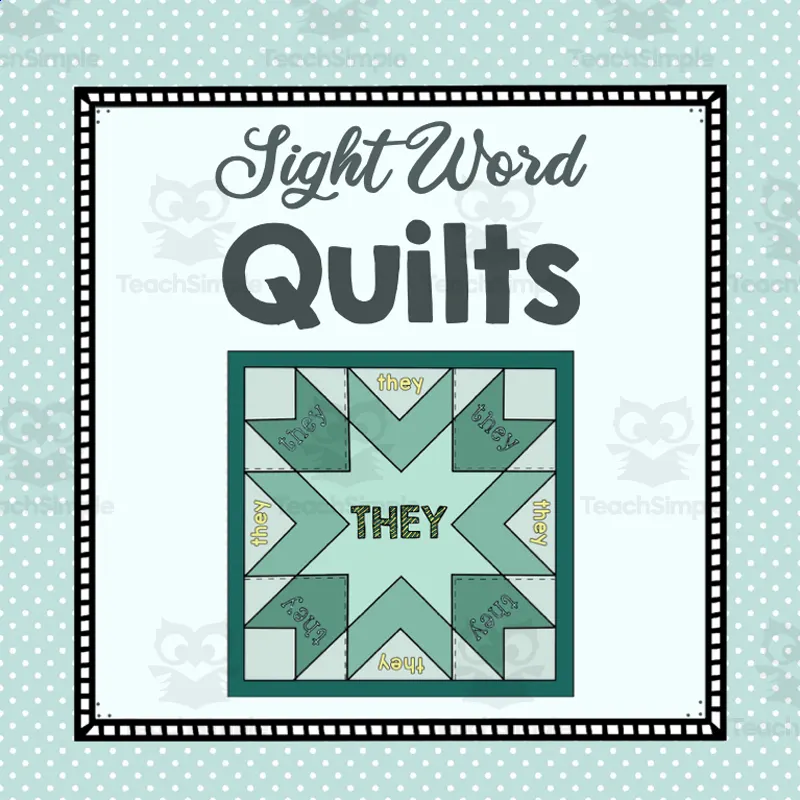 Sight Word Quilts by Teach Simple