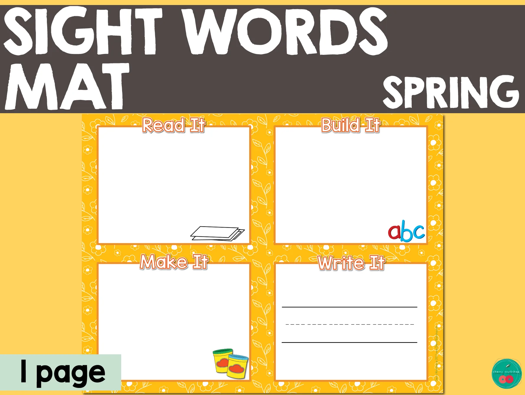 Sight Words Mat - Spring by Teach Simple
