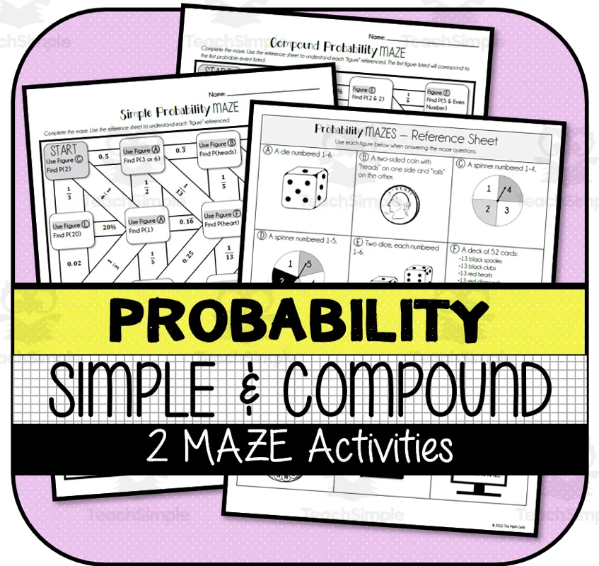 Simple & Compound Probability MAZE Activities by Teach Simple