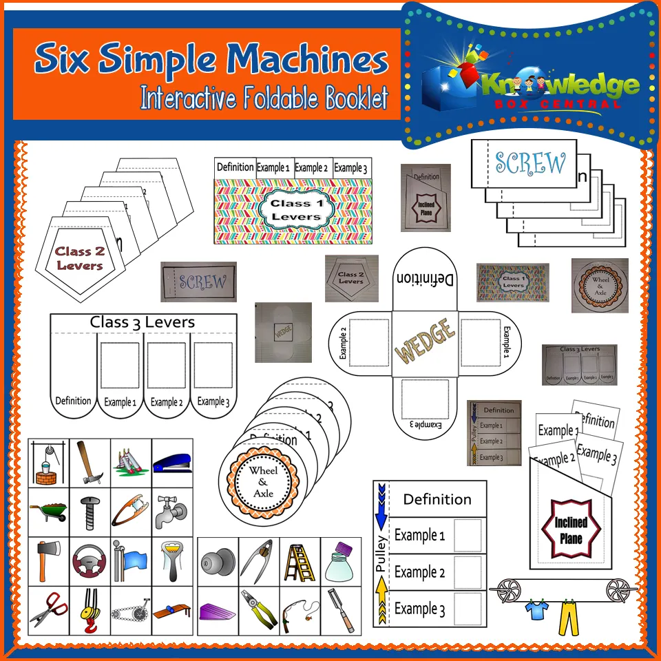 Six Simple Machines Interactive Foldable Booklets - EBOOK by Teach Simple