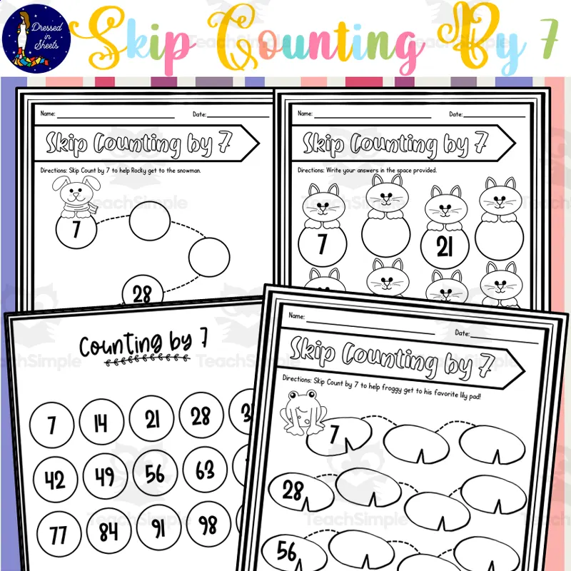 Skip Counting by 7 Worksheets by Teach Simple