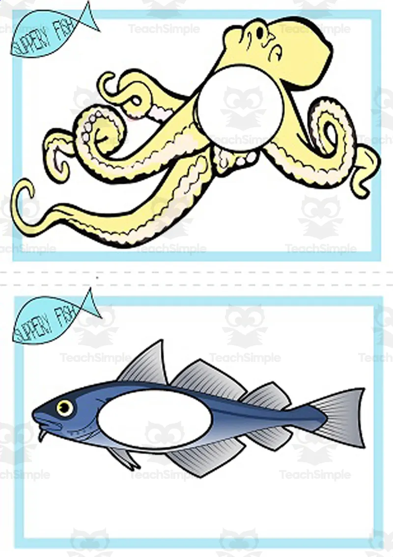Slippery Fish Vocabulary Cards by Teach Simple