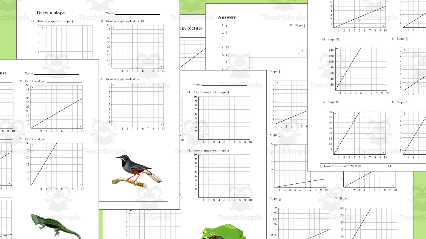 Slopes Worksheet: Draw and Read Slopes by Teach Simple