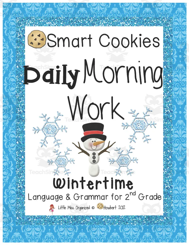 Smart Cookies Daily Morning Work | Wintertime Language and Grammar by ...