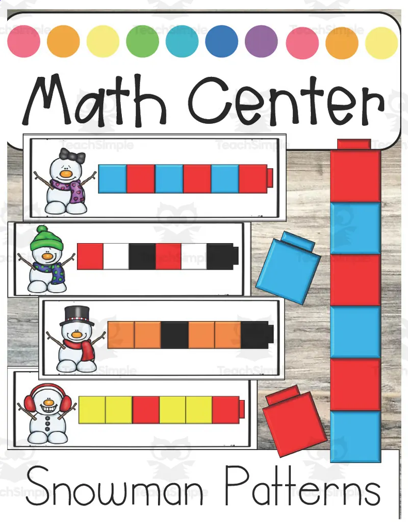 Snowman Patterns Math Center by Teach Simple