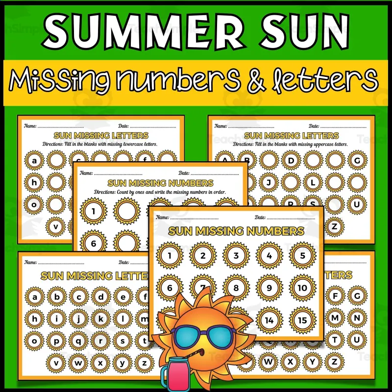 Solar Symmetry: Unveiling the Missing Numbers and Letters, Homeschool ...