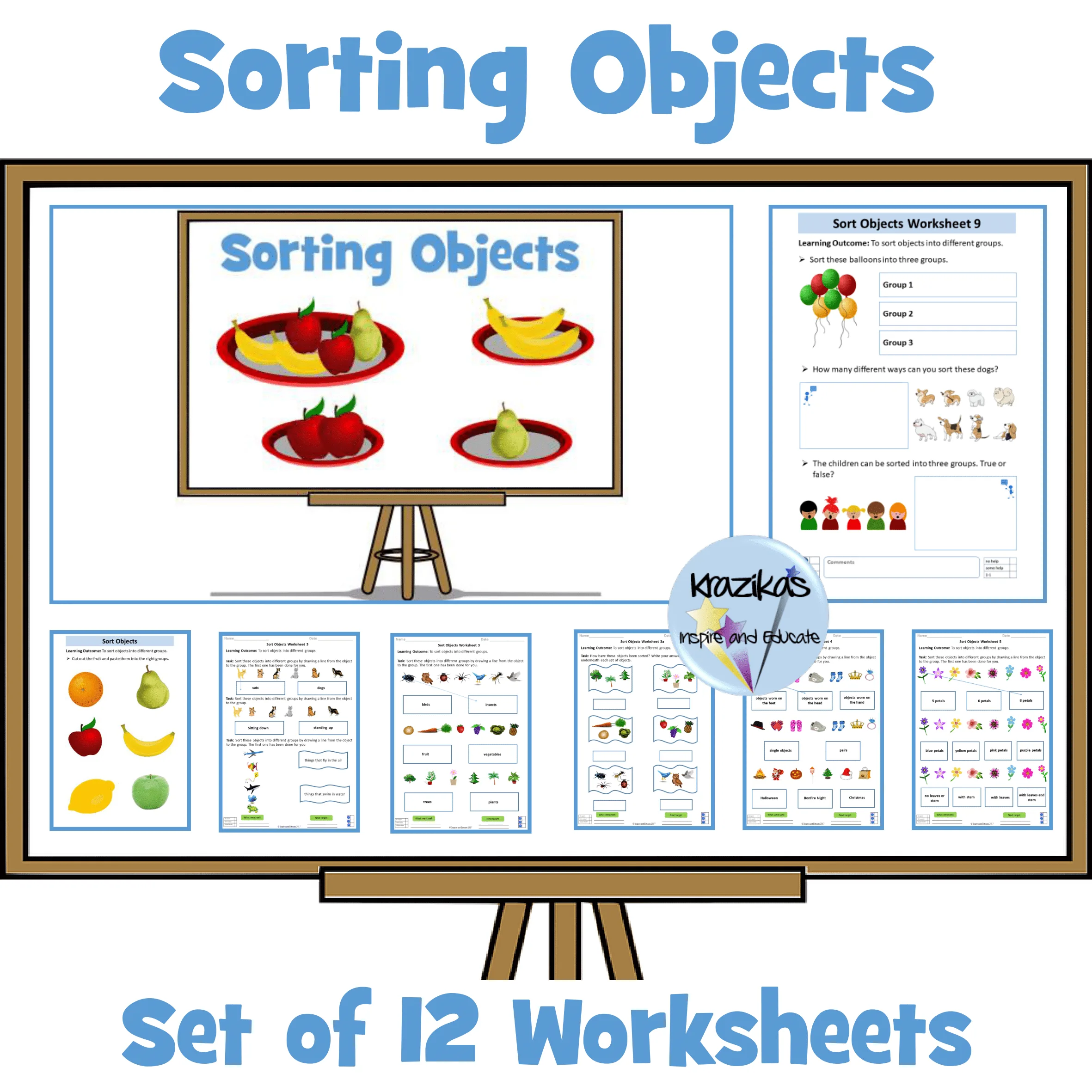 Sorting Objects Worksheets by Teach Simple
