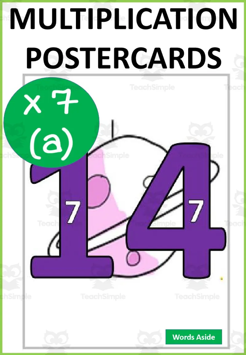 Space Multiplication Repeated Addition Posters x7a by Teach Simple