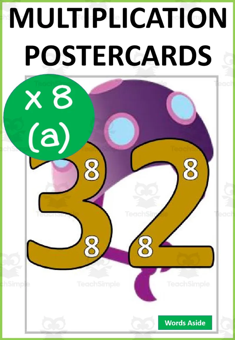 Space Multiplication Repeated Addition Posters x8a by Teach Simple