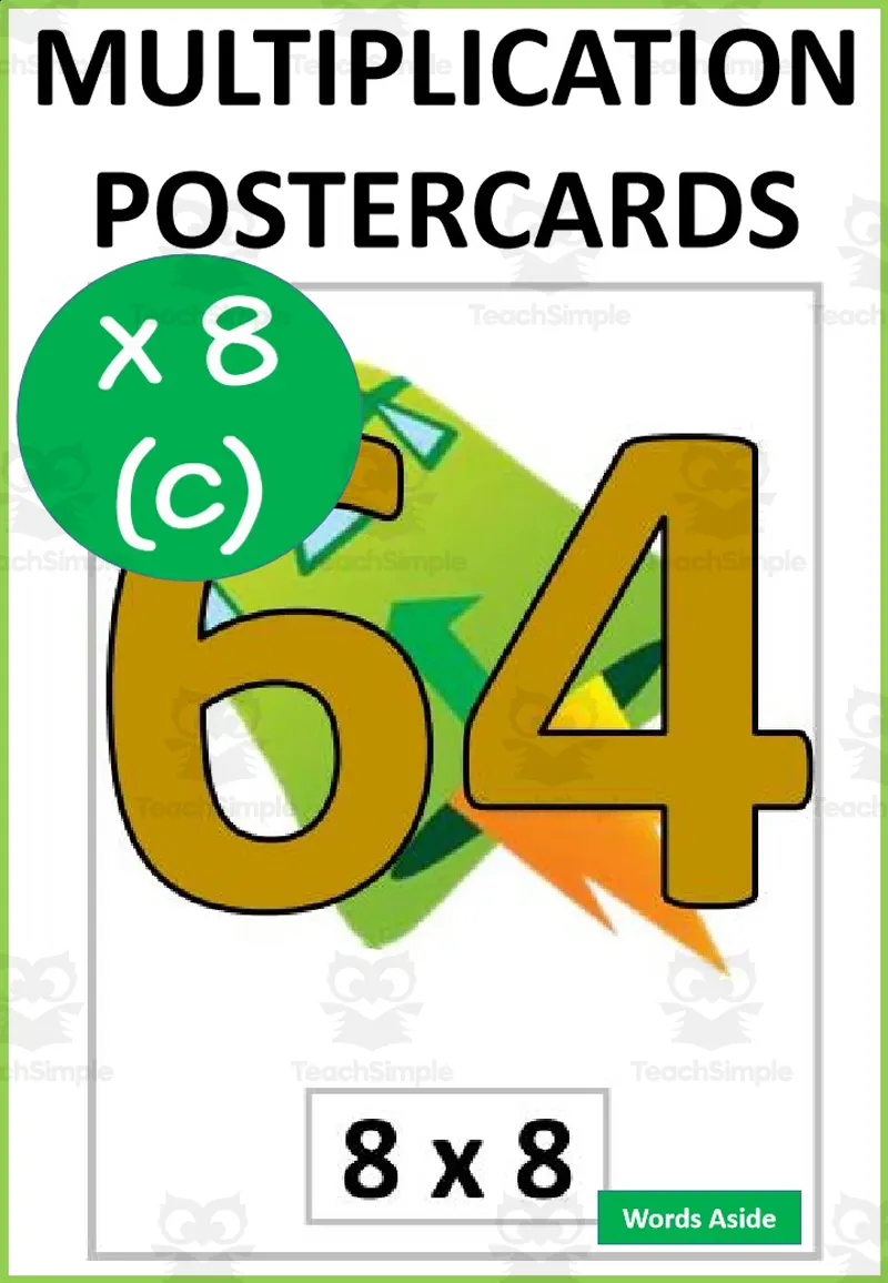 Space Multiplication Repeated Addition Posters x8c by Teach Simple