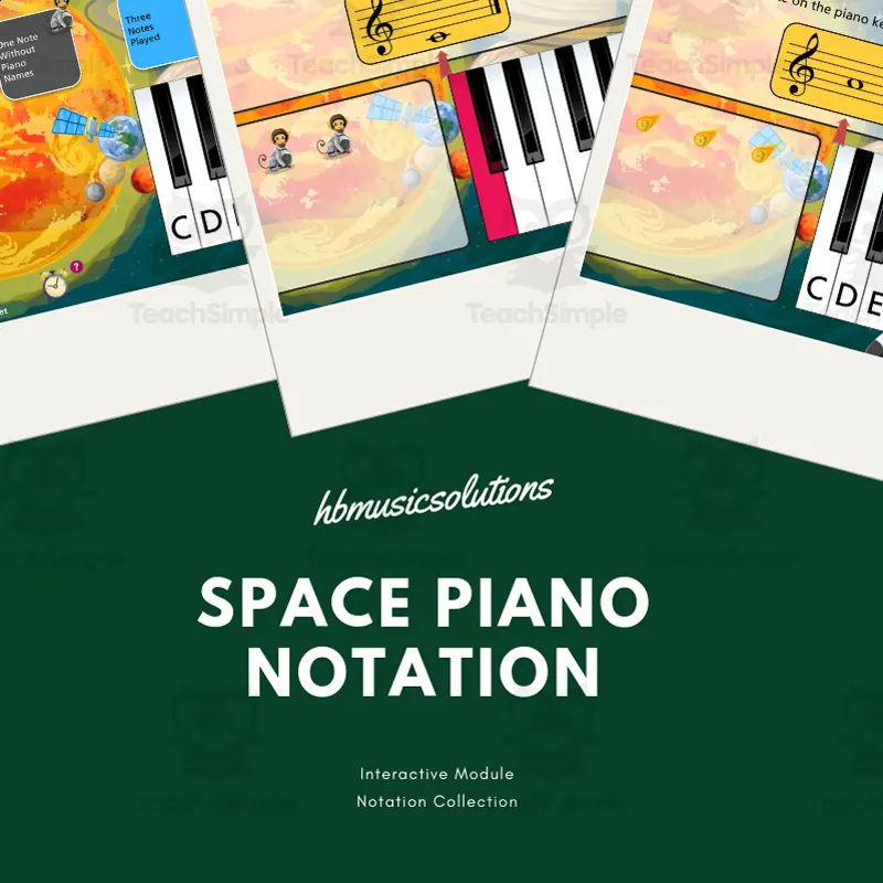 Space Piano Notation | Interactive Treble Clef Music Activity by Teach ...