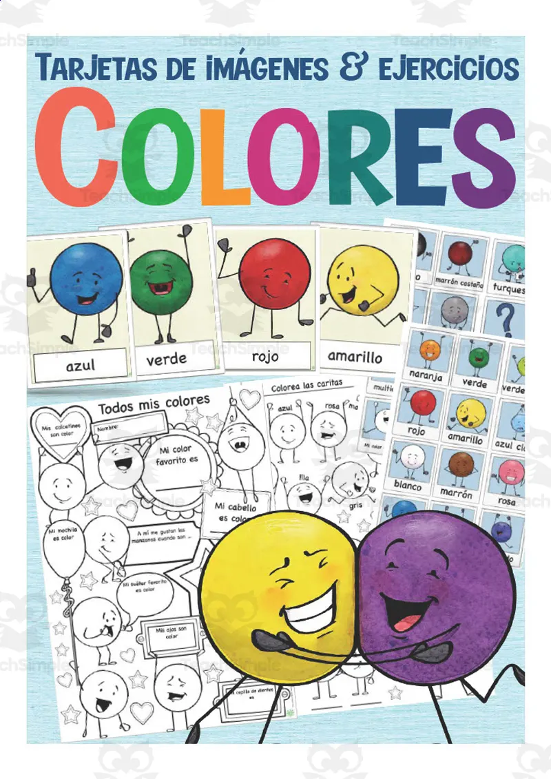 Spanish: Colors Flash Cards by Teach Simple