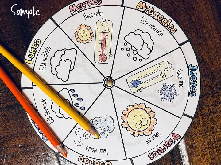 Spanish Days & Weather Wheel! Activity for Spanish Students! by Teach ...