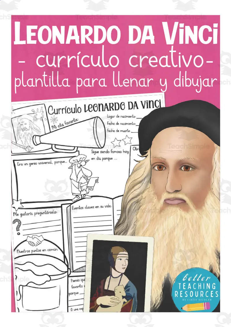 Spanish: Famous People Creative Resumes | Leonardo da Vinci Write ...