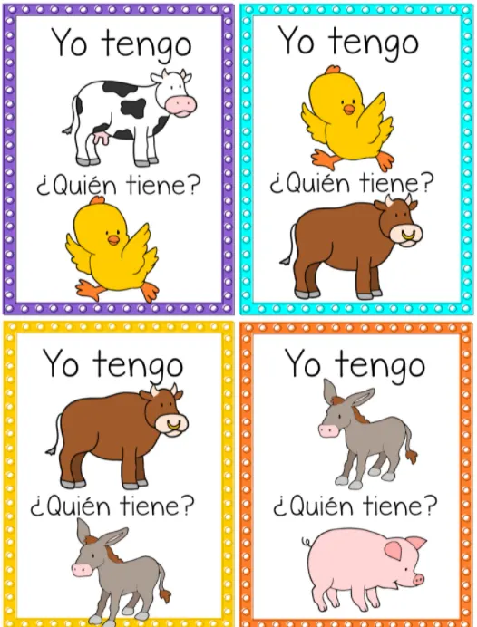 Spanish: Farm Animals Flash Cards by Teach Simple