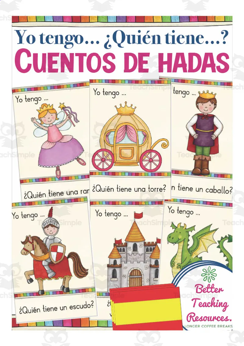 Spanish: I Have Who Has? | Fairy Tales Card Game by Teach Simple