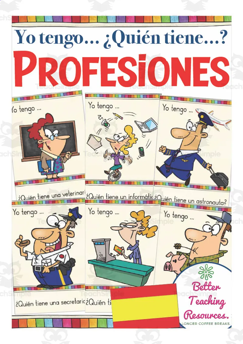 Spanish: I Have Who Has? | Professions Card Game by Teach Simple