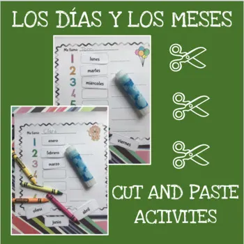 Spanish: Months and Days Cut and Paste Activity by Teach Simple