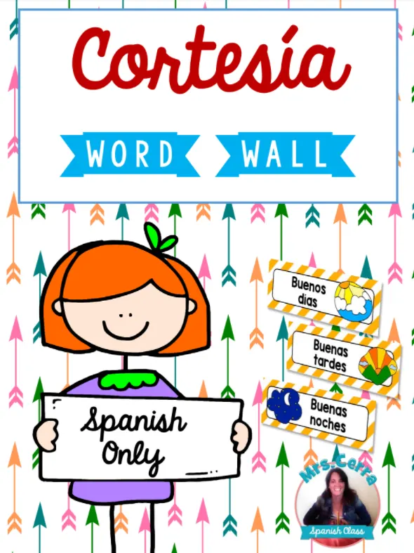 Spanish Word Wall Cards - Palabras de Cortesía by Teach Simple