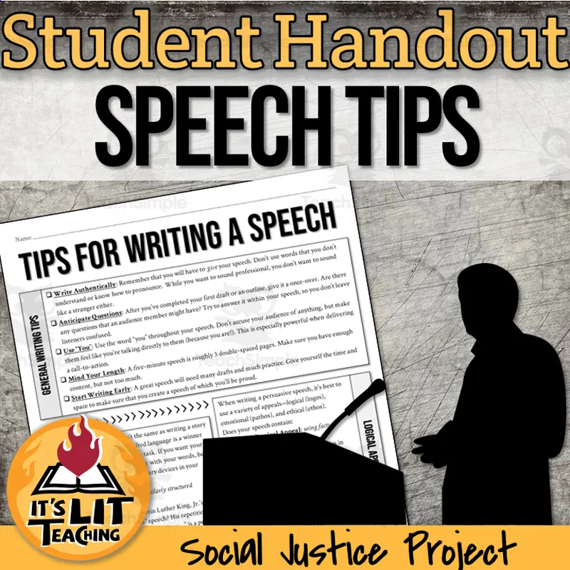Speech Tips Handout: Tips for Writing and Giving a Speech by Teach Simple
