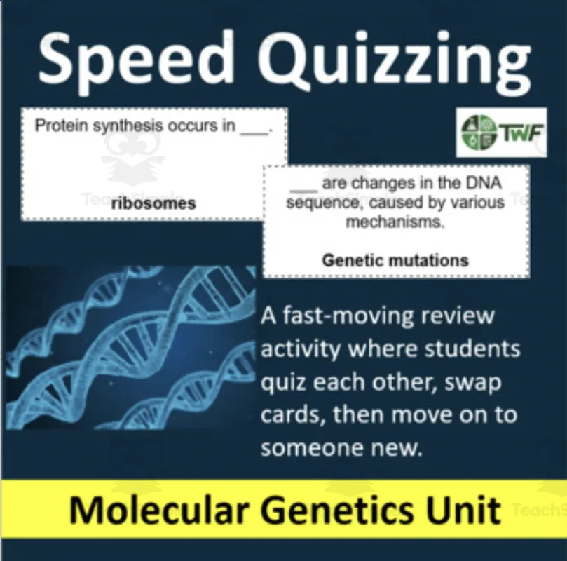 Speed Quizzing – Molecular Genetics Unit by Teach Simple