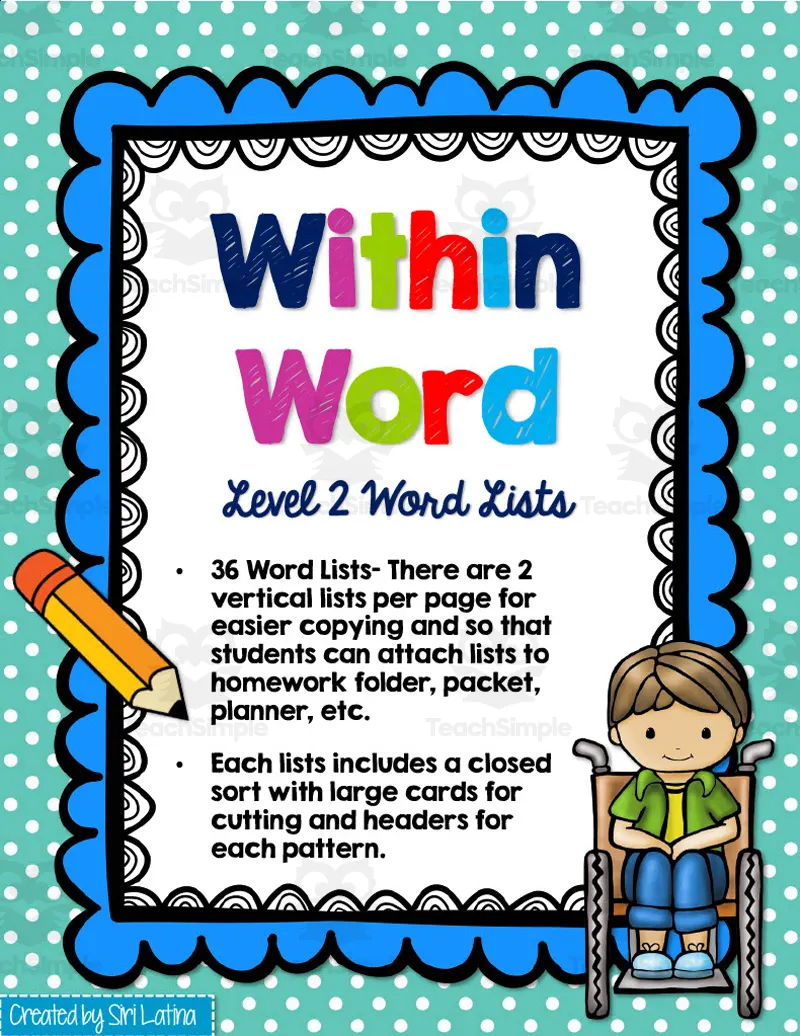 Spelling Level 2: Within Word by Teach Simple