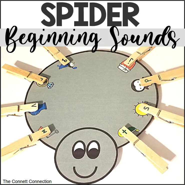 Spider Beginning Sound Clip Cards by Teach Simple