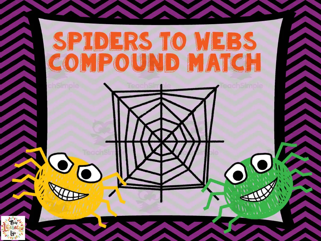 Spider Compound Word Matching Activity by Teach Simple