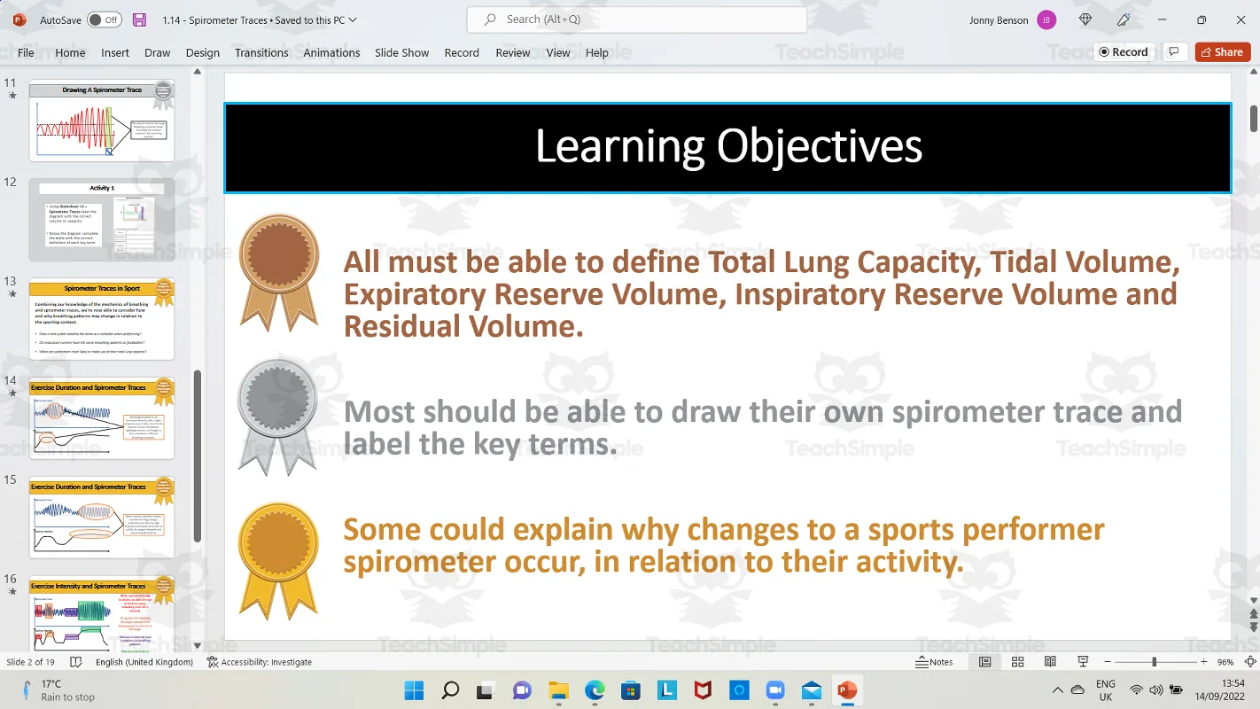 Spirometer Tracing by Teach Simple