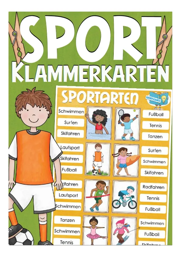 Sports Clip Cards for Practicing Spelling & Vocabulary (German) by ...