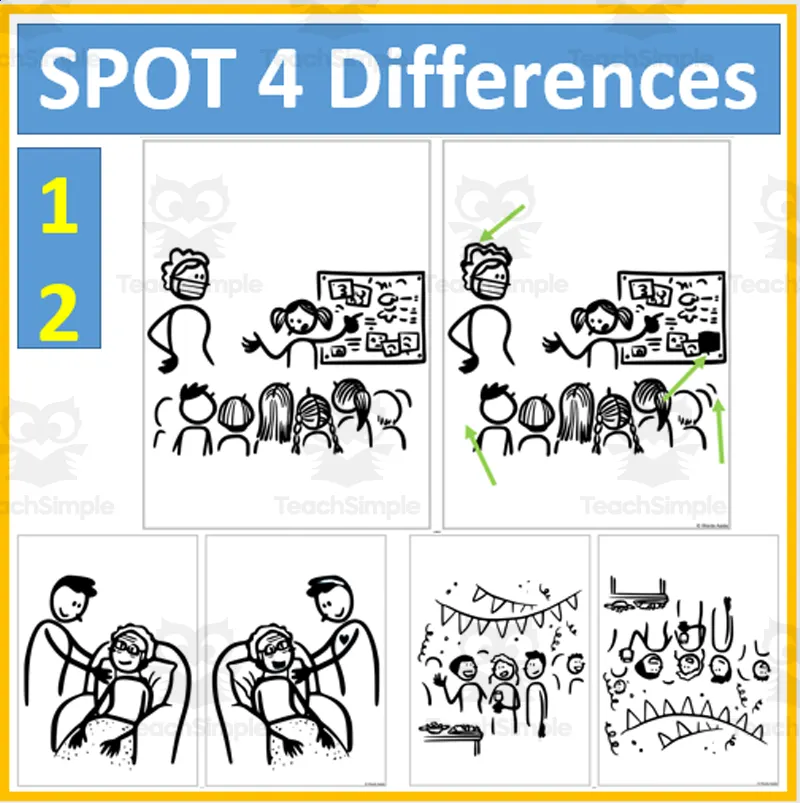 Spot Four Differences Series |12| by Teach Simple