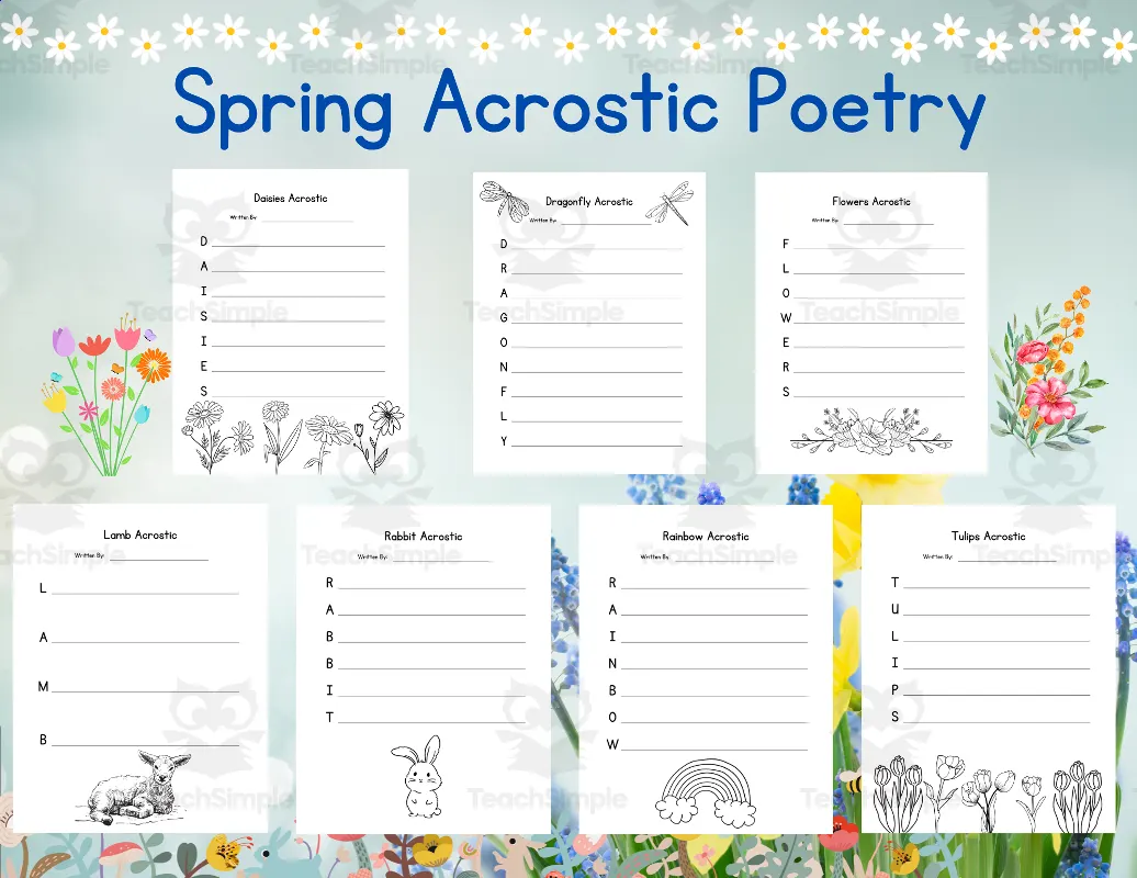 Spring Acrostic Poetry by Teach Simple