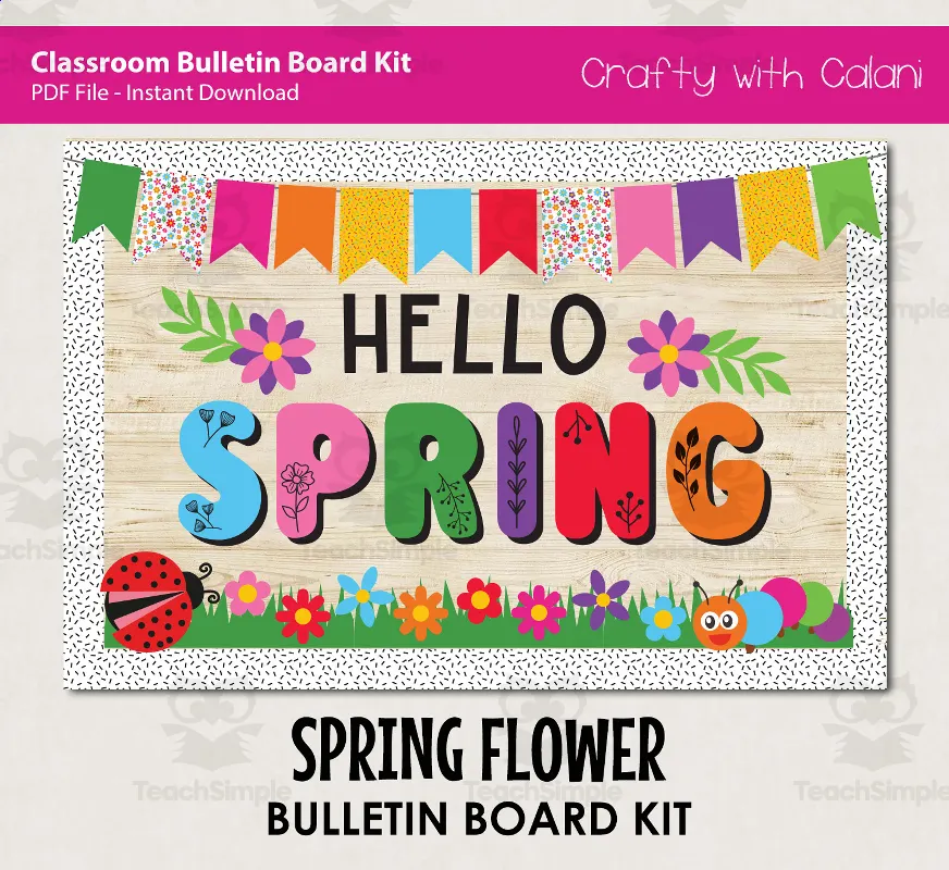 Spring Flowers Classroom Bulletin Board or Door Decor by Teach Simple
