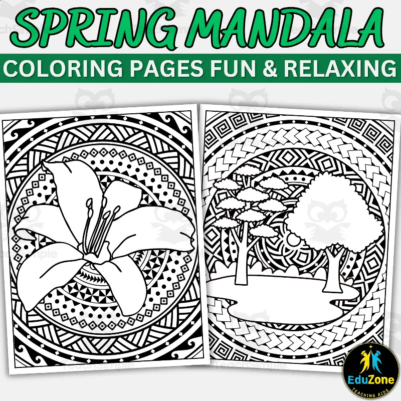 Spring Mandala Coloring Pages: Relaxing & Printable - Spring Fun by ...