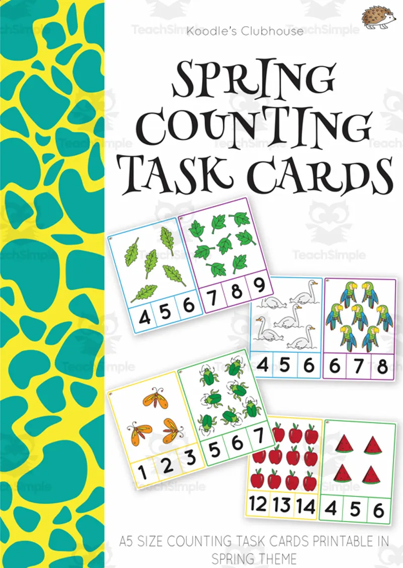Spring Math Counting Task Cards by Teach Simple