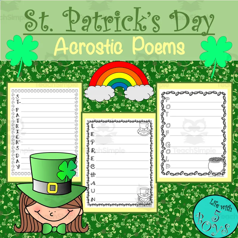 St. Patrick's Day Acrostic Poems by Teach Simple