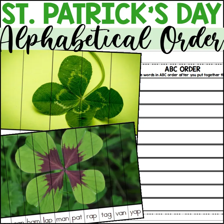 St. Patrick's Day Alphabetical Order Puzzles by Teach Simple