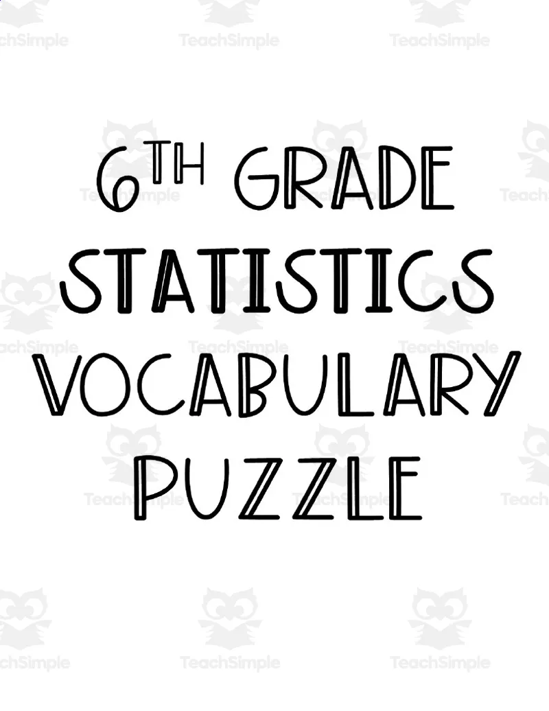 Statistics Vocabulary Crossword Puzzle by Teach Simple