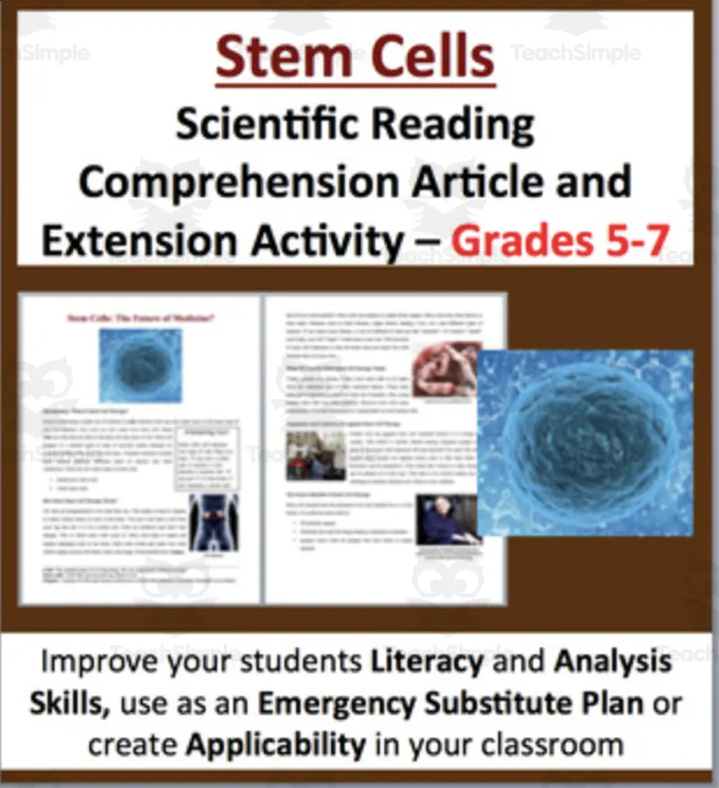 Stem Cells - Science Reading Article - Grades 5-7 by Teach Simple