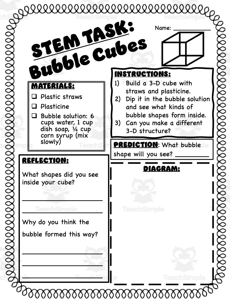 STEM Task: Bubble Cubes Hands-on Science Task by Teach Simple