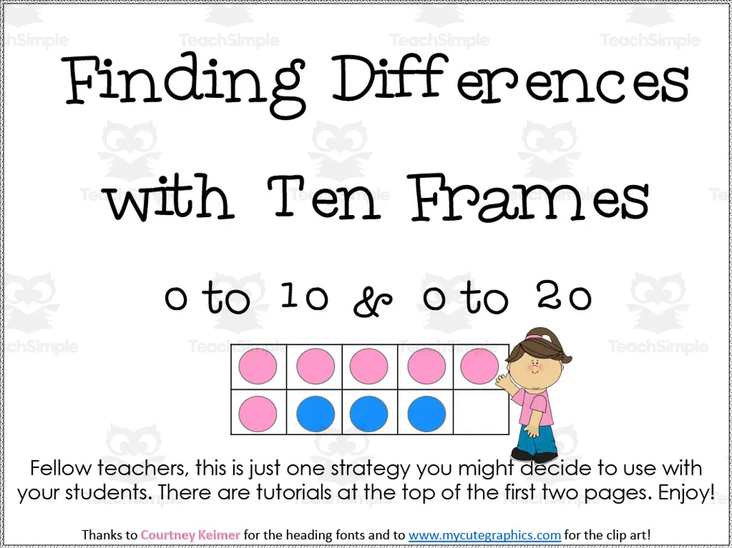 Subtraction With Ten Frames By Teach Simple