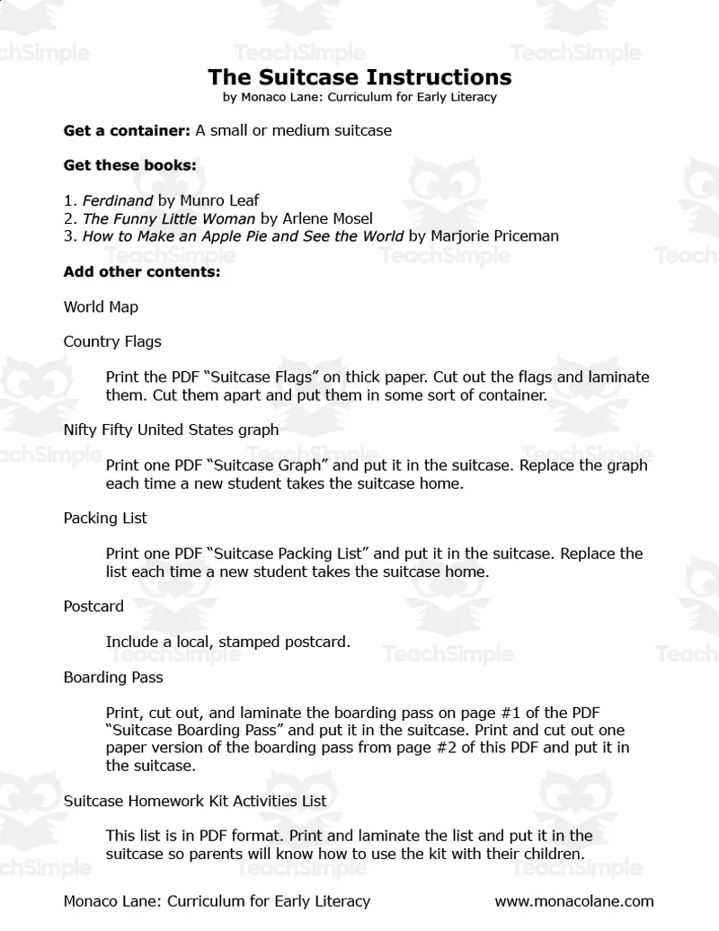 Suitcase Homework Kit by Teach Simple