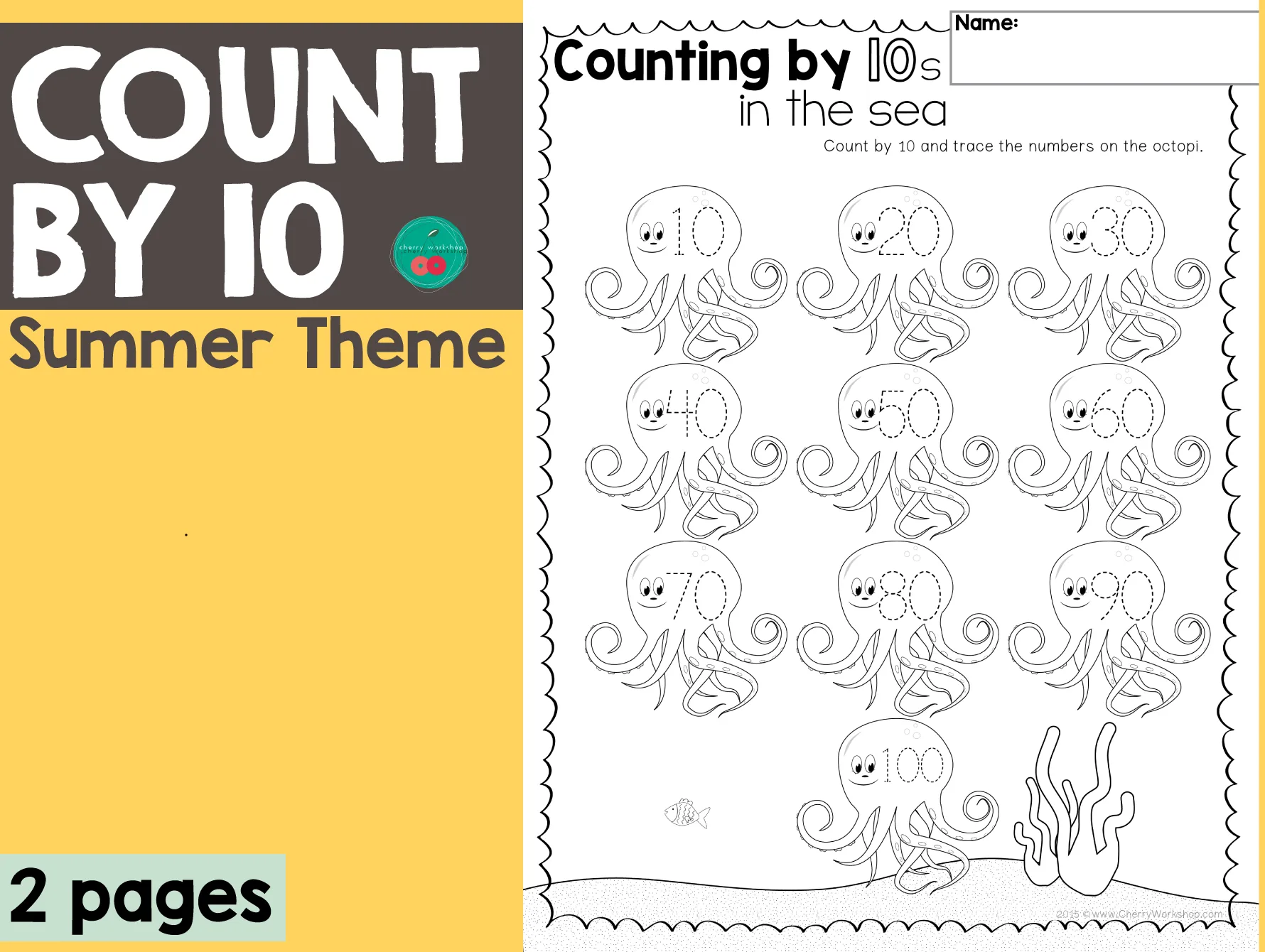 Summer Count By 10 by Teach Simple